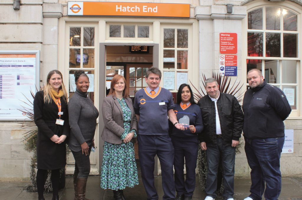 Employees and volunteers at Hatch End station presented with ‘Heart of ...